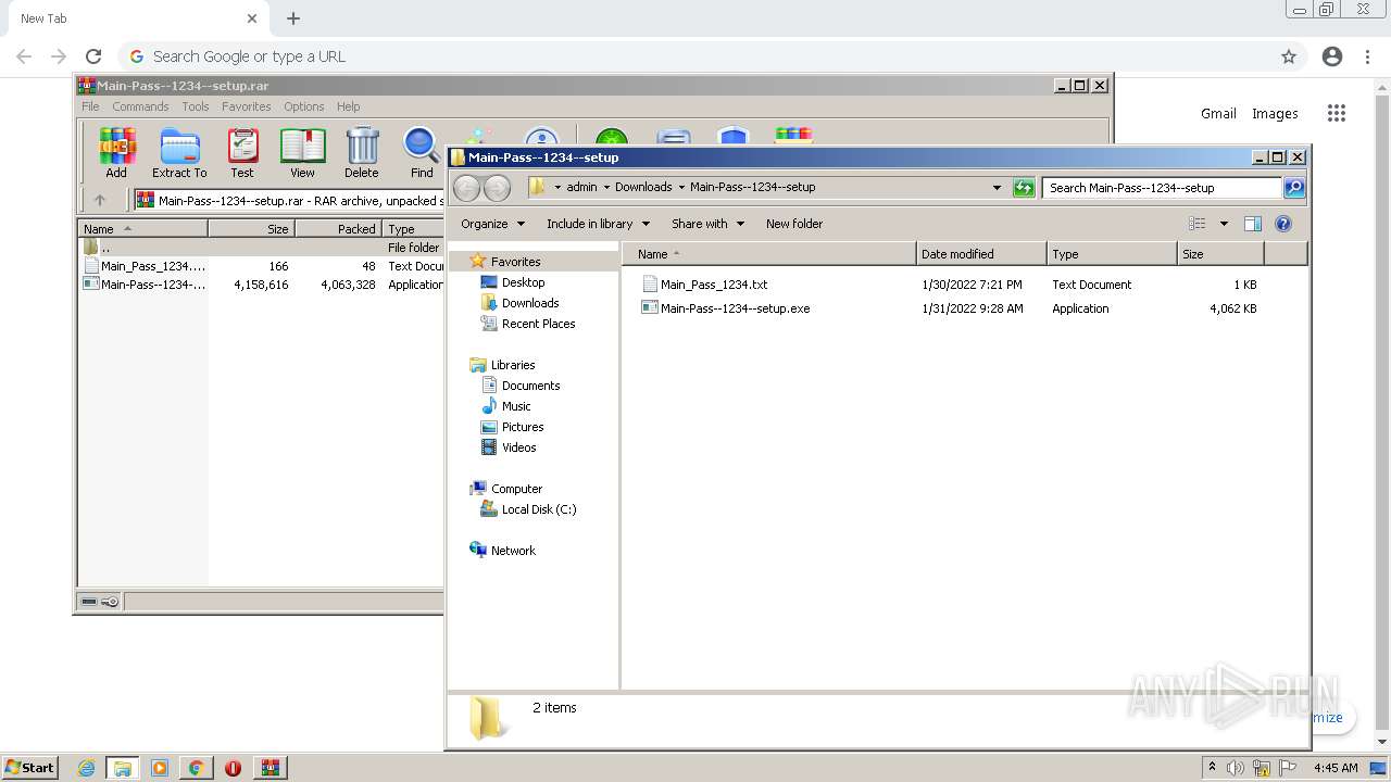 Malware analysis https://www.mediafire.com/file/1uc15vmw7p2emof/Main-Pass--1234--setup.rar/file ...