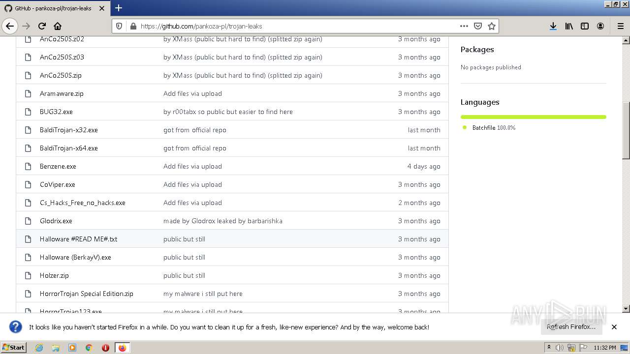 Malware analysis https://github.com/pankoza-pl/trojan-leaks Malicious activity | ANY.RUN ...