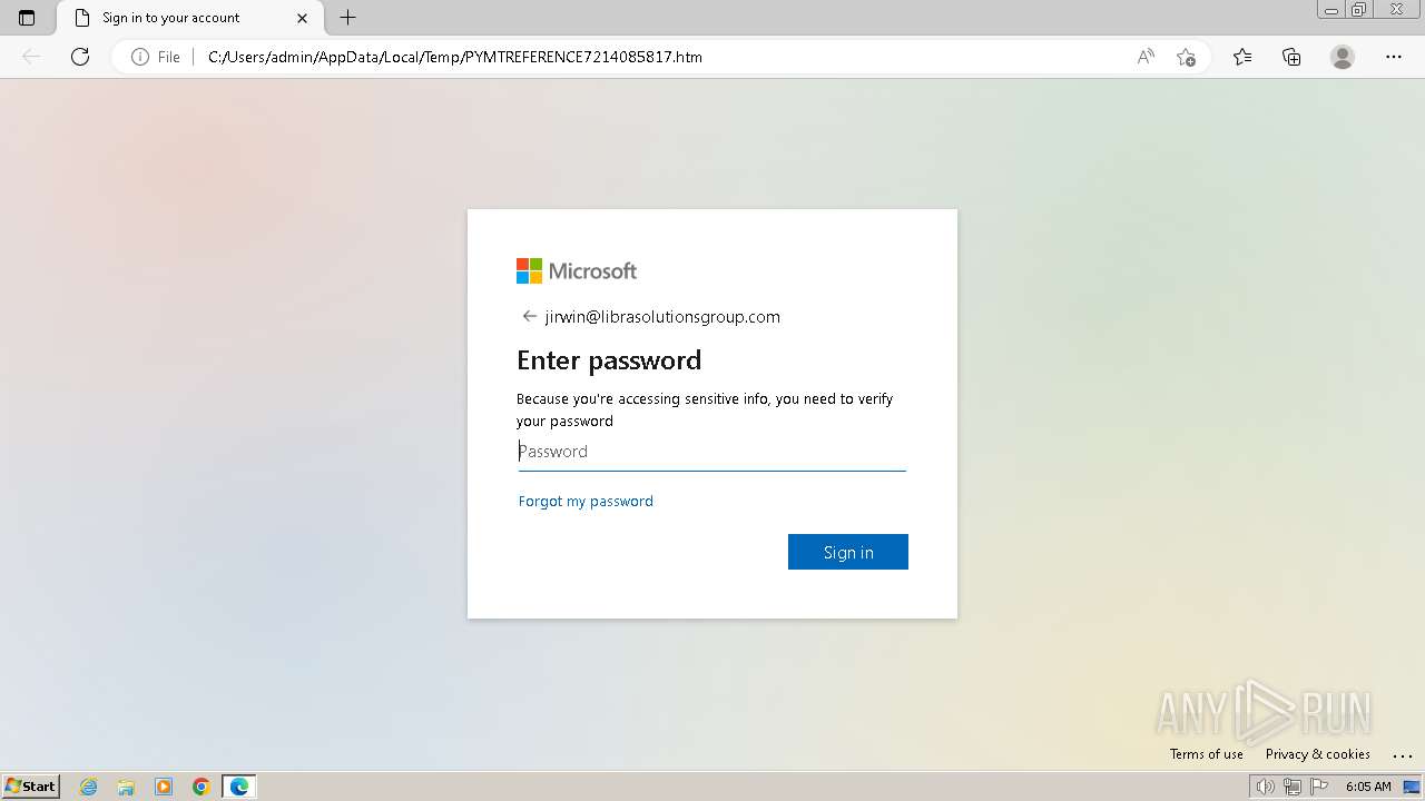 Malware analysis PYMTREFERENCE7214085817.htm Malicious activity | ANY ...