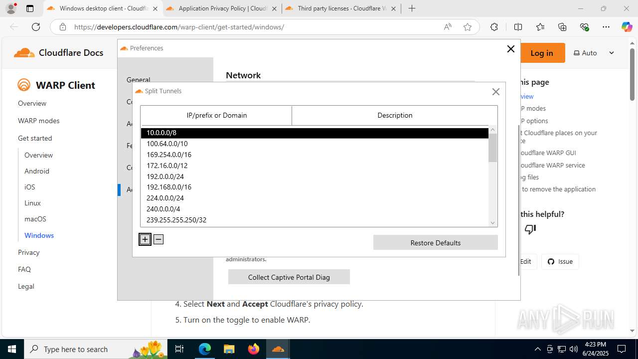 Malware analysis https://developers.cloudflare.com/warp-client/get ...