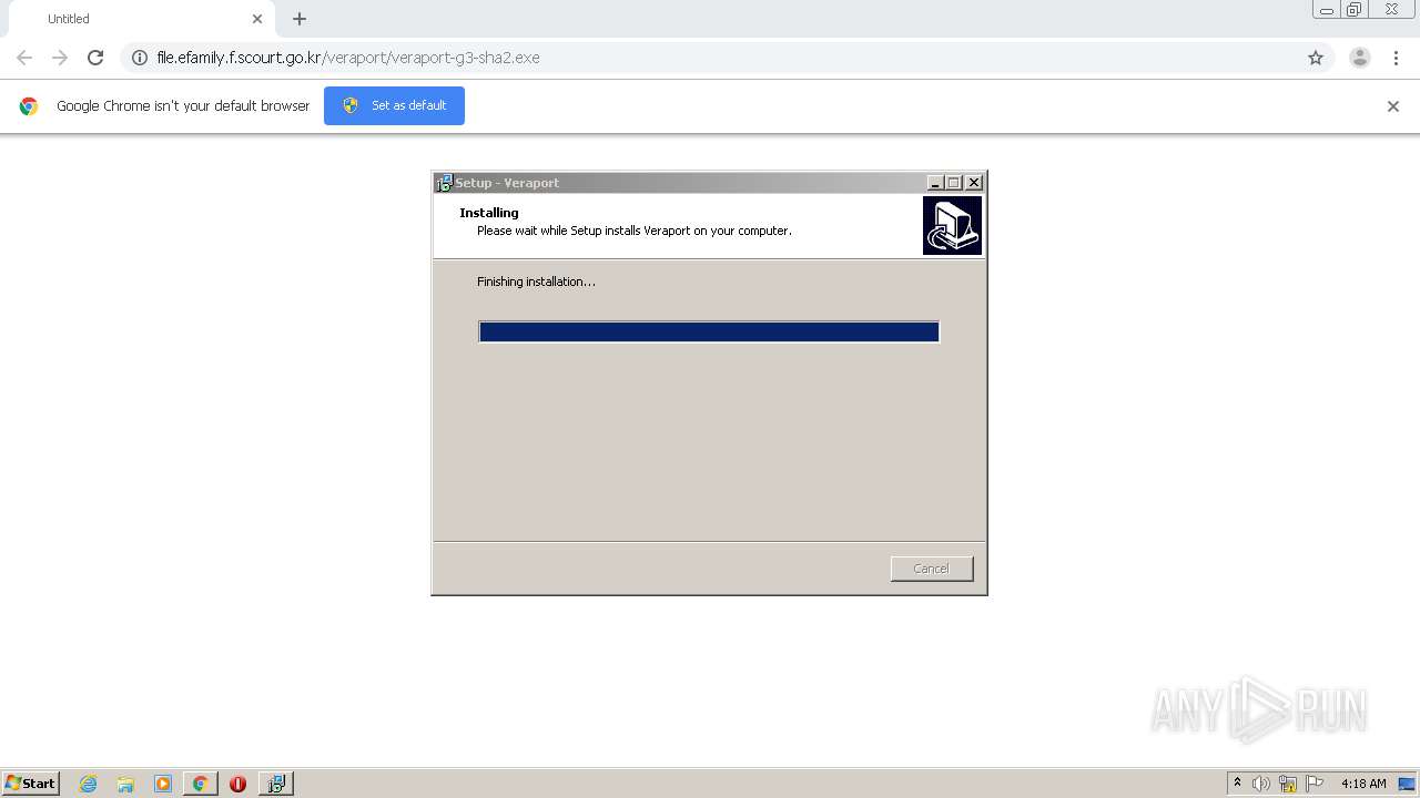 Malware analysis http://file.efamily.f.scourt.go.kr/veraport/veraport-g3-sha2.exe Malicious ...