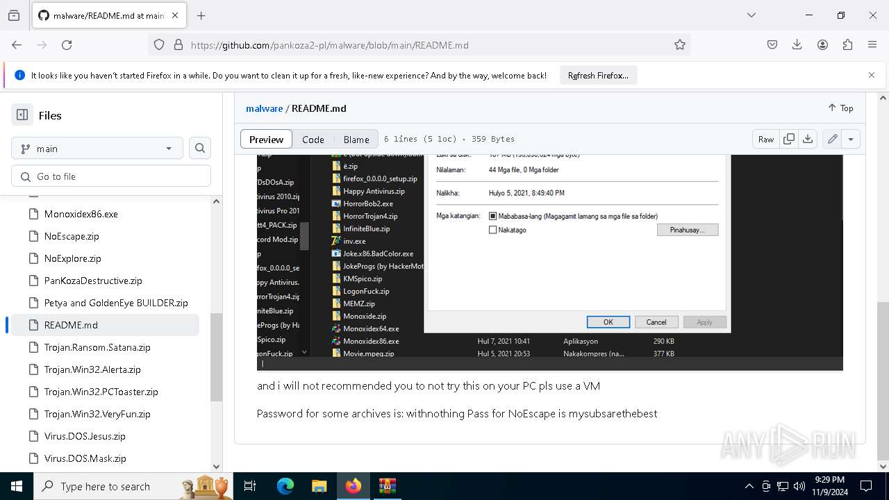 Malware analysis https://github.com/pankoza2-pl/malware Malicious ...