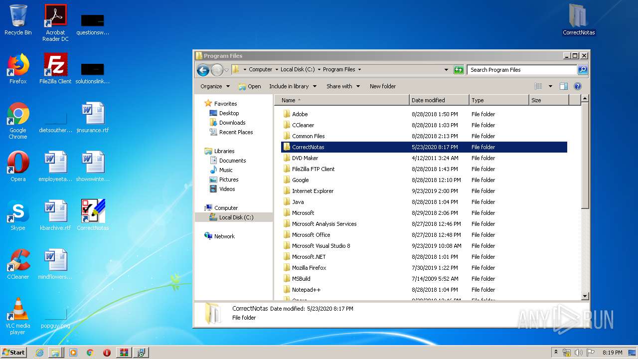 Malware analysis correctnotas.zip Malicious activity | ANY.RUN ...