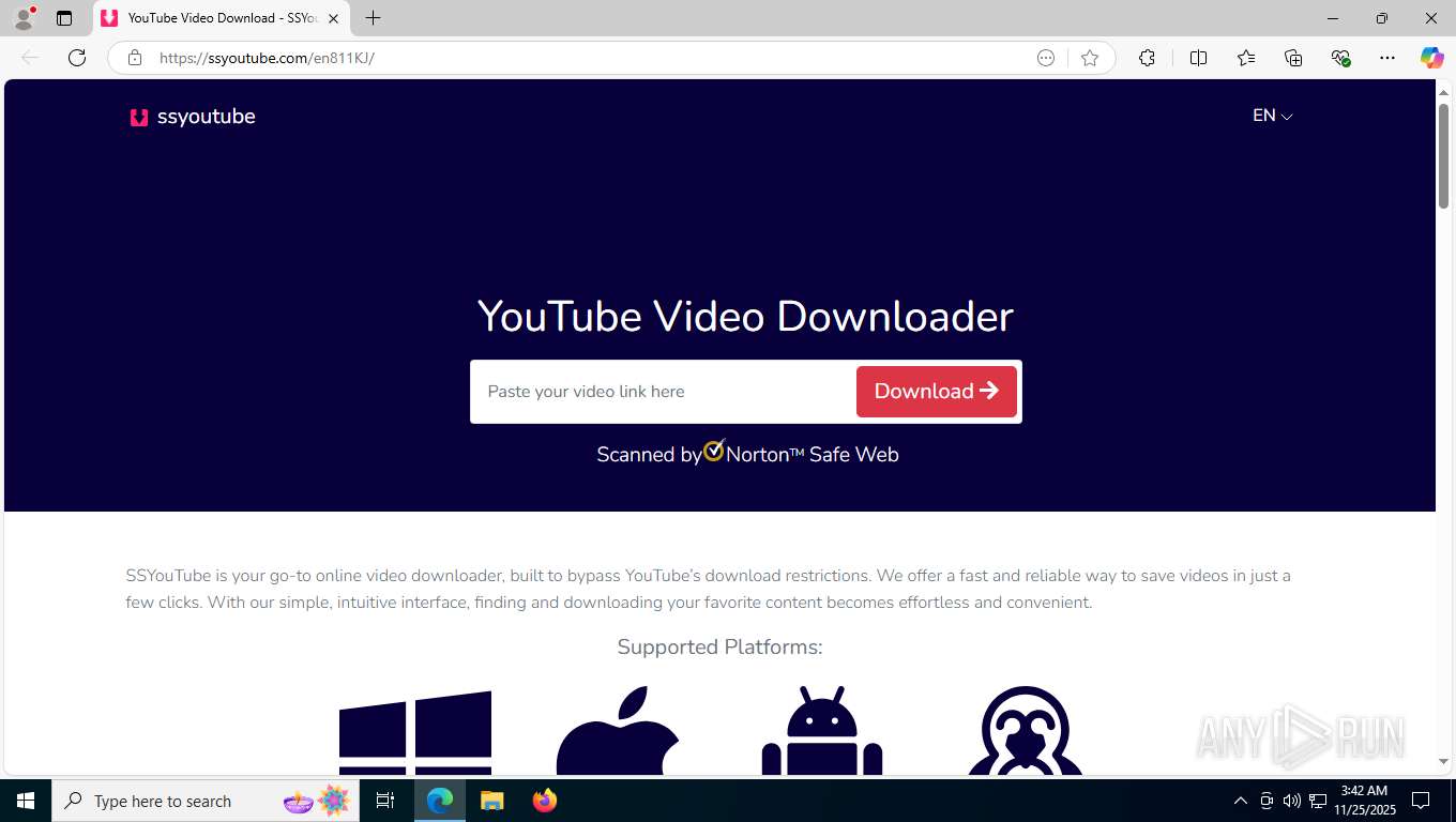Malware analysis https://ssyoutube.com/en39/youtube-video-downloader No ...