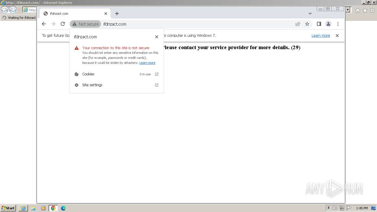 Malware Analysis Ifdnzact.com Malicious Activity 