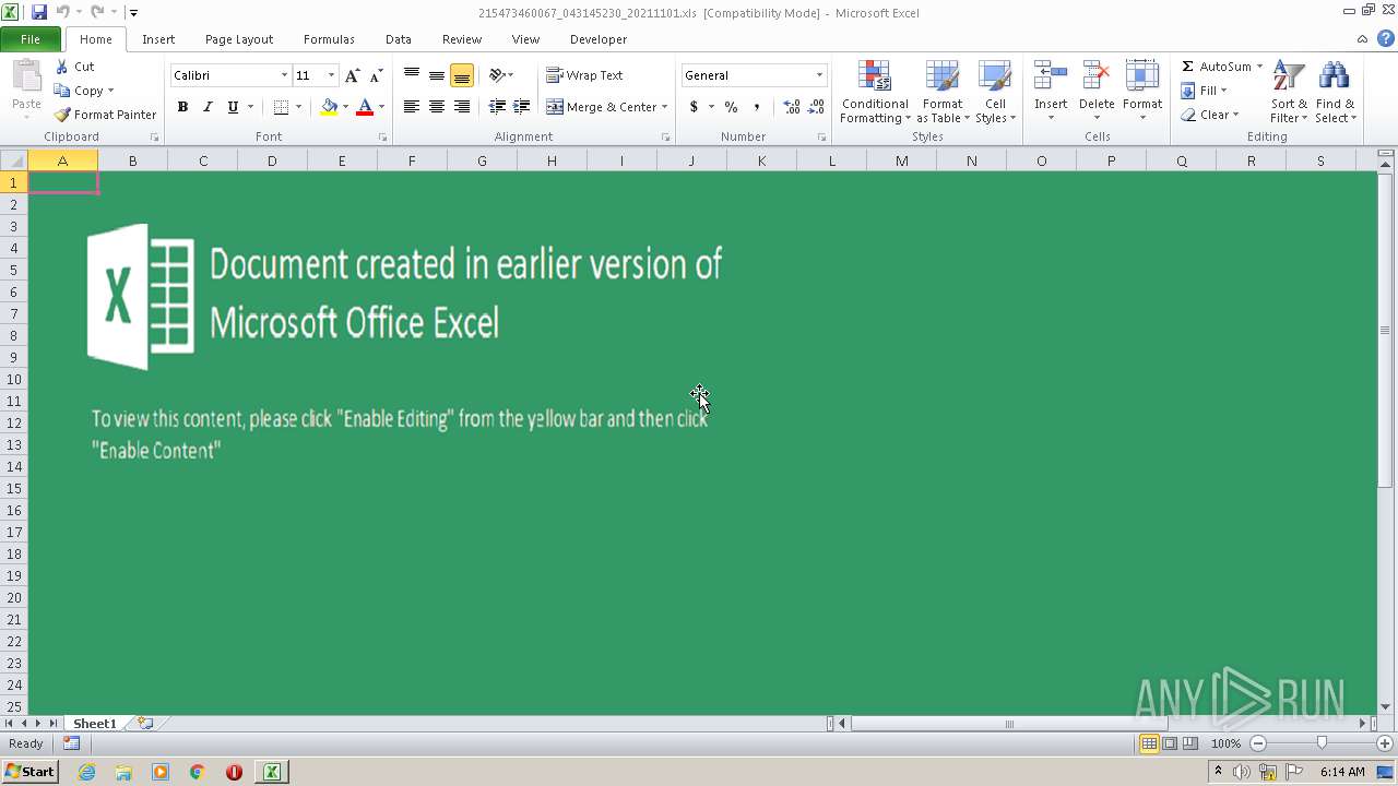 Malware analysis 215473460067_043145230_20211101.xls Malicious activity ...