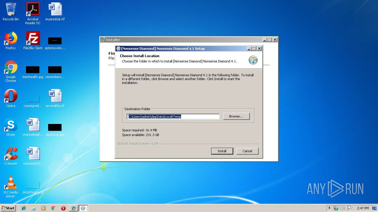 Malware analysis Nonsense Diamond-Installer.exe Malicious activity ...