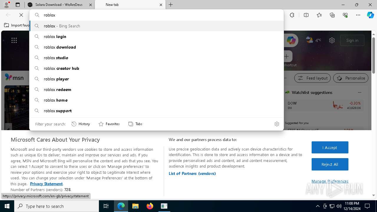 Malware analysis https://wearedevs.net/d/Solara Malicious activity | ANY.RUN - Malware Sandbox ...