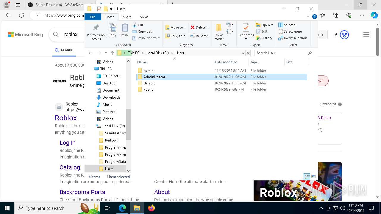 Malware analysis https://wearedevs.net/d/Solara Malicious activity | ANY.RUN - Malware Sandbox ...