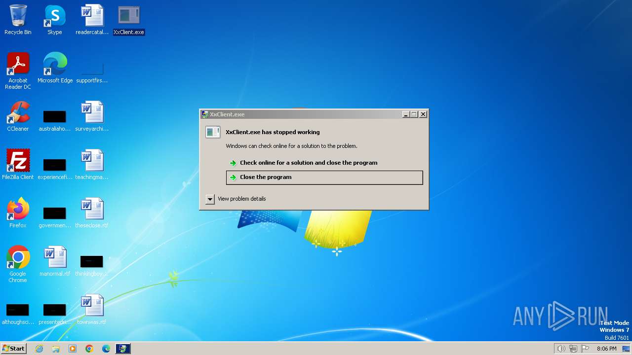 Malware analysis XClient.exe Malicious activity | ANY.RUN - Malware Sandbox Online