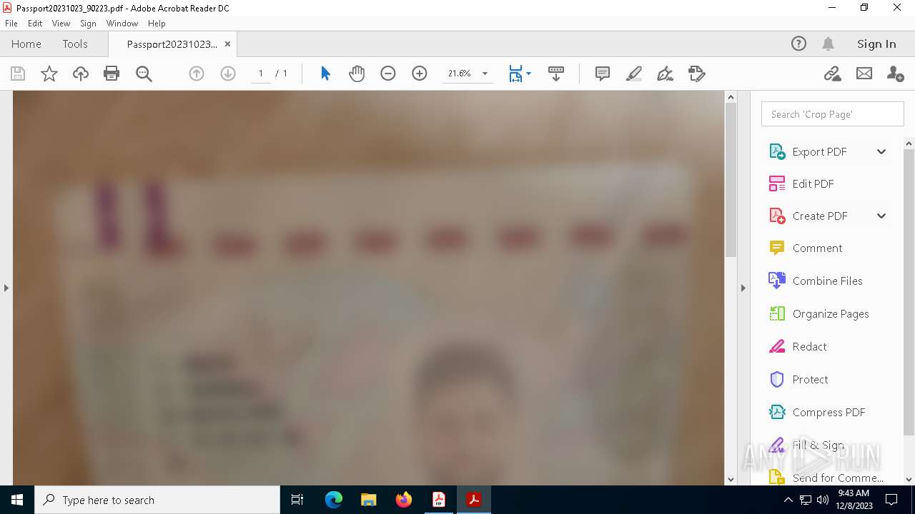 Analysis Passport20231023_90223.pdf.lnk (MD5: C97607E6E04DA0E5EF7414821AFBA0F5) Malicious ...