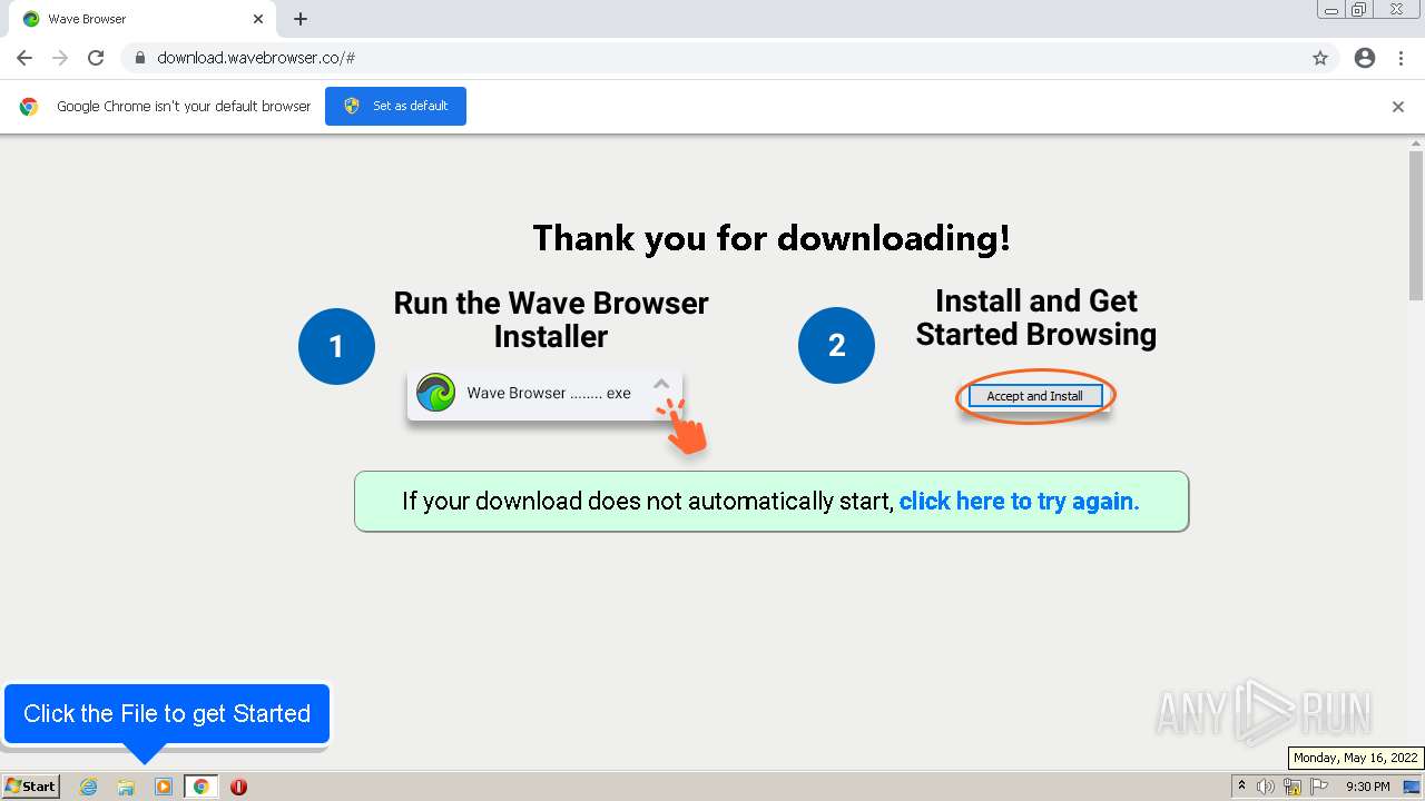 Malware analysis https://download.wavebrowser.co Malicious activity ...