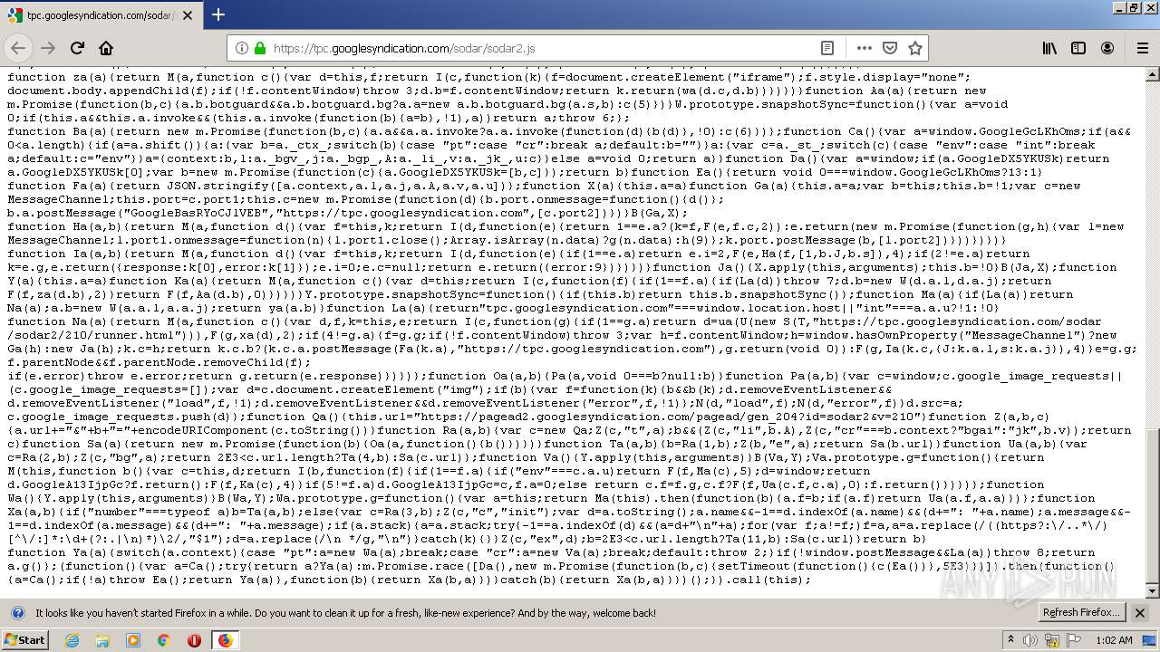 Analysis https://tpc.googlesyndication.com/sodar/sodar2.js No threats detected - Interactive ...