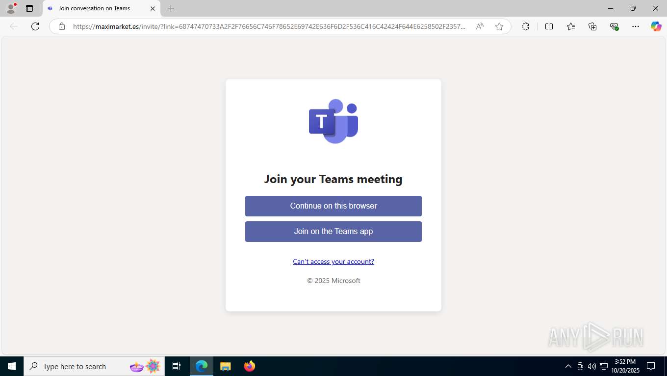 Analysis https://besparr.com/assets/images/teams.html Malicious ...