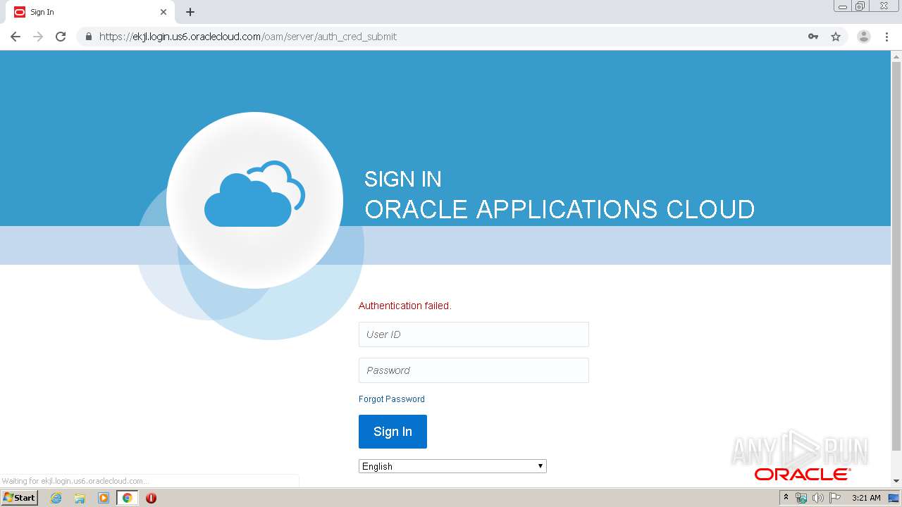 Malware analysis https://ekjl.fa.us6.oraclecloud.com:443/hcmUI/faces/ResetPassword?ase.gid ...