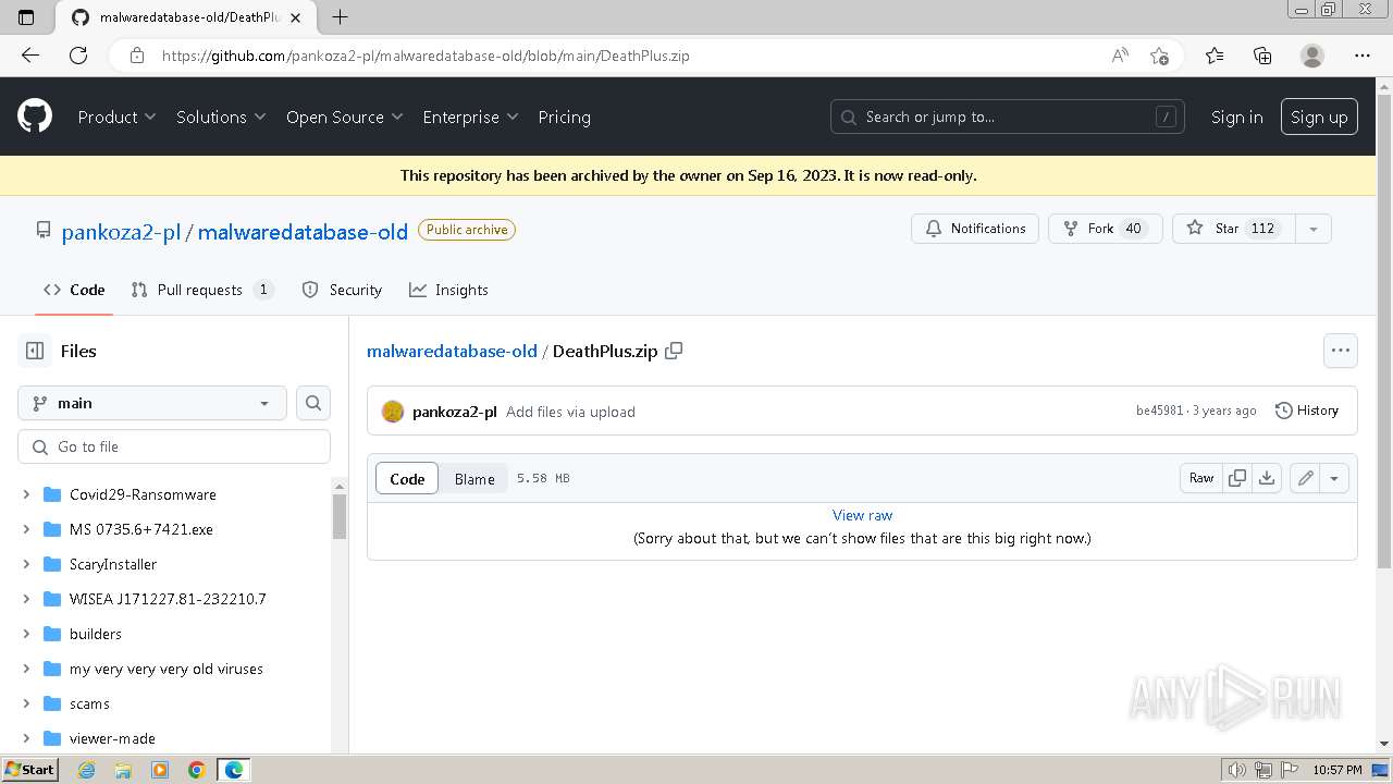 Malware analysis https://github.com/pankoza2-pl/malwaredatabase-old Malicious activity | ANY.RUN ...