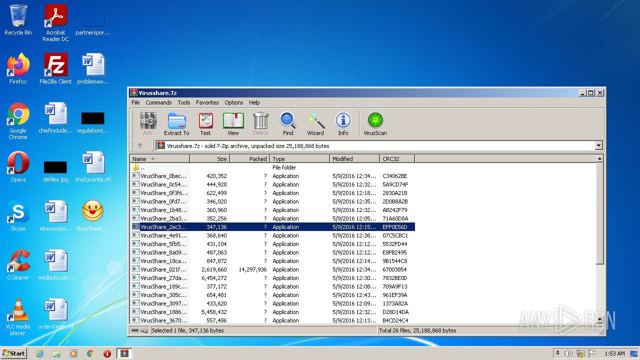 Malware Analysis Virusshare.7z Malicious Activity 