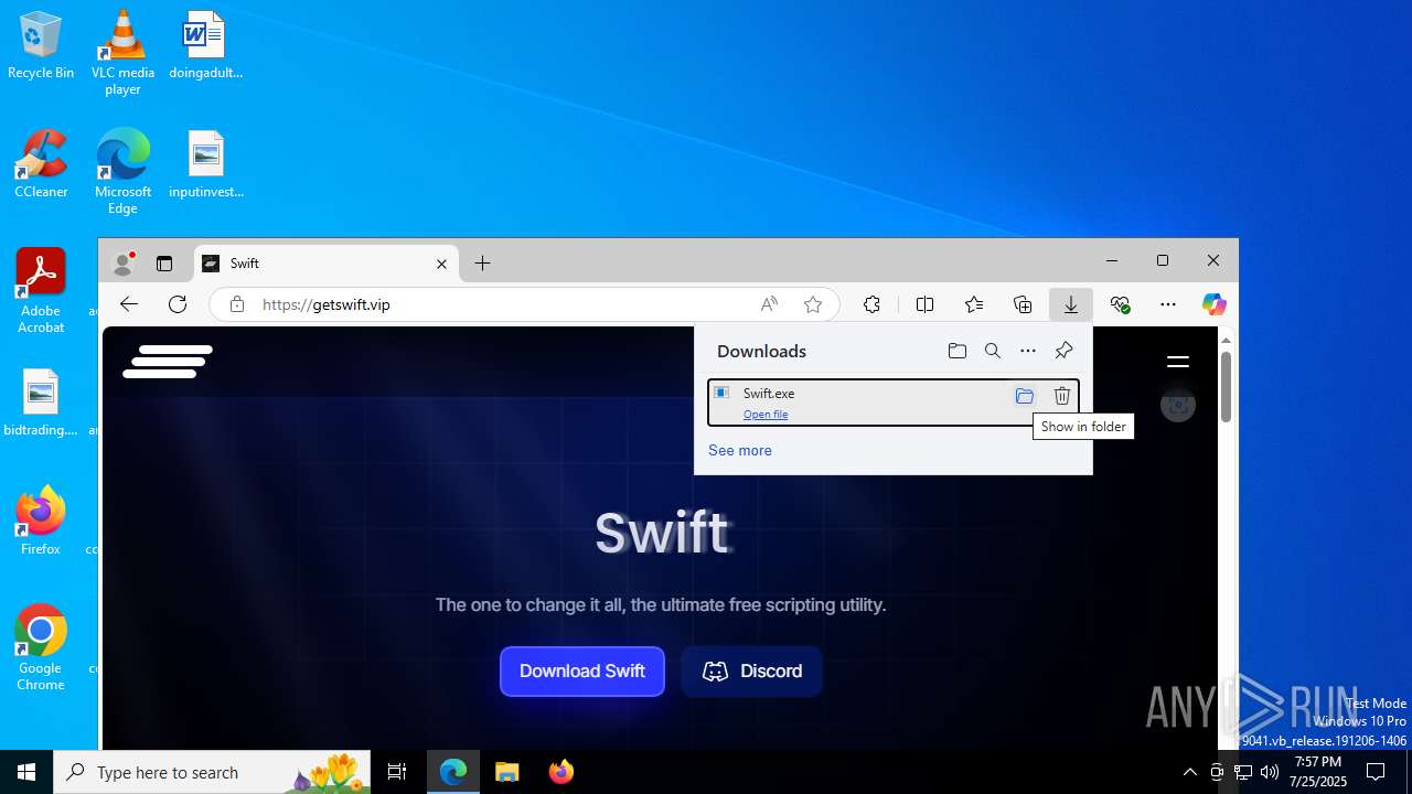 Malware analysis https://getswift.vip/ Malicious activity | ANY.RUN ...