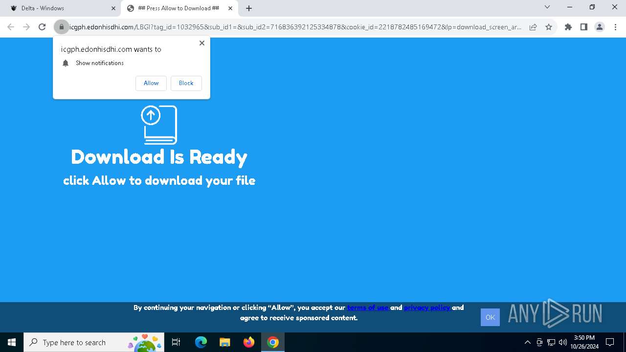 Malware analysis https://deltaexploits.gg/windows Malicious activity | ANY.RUN - Malware Sandbox ...