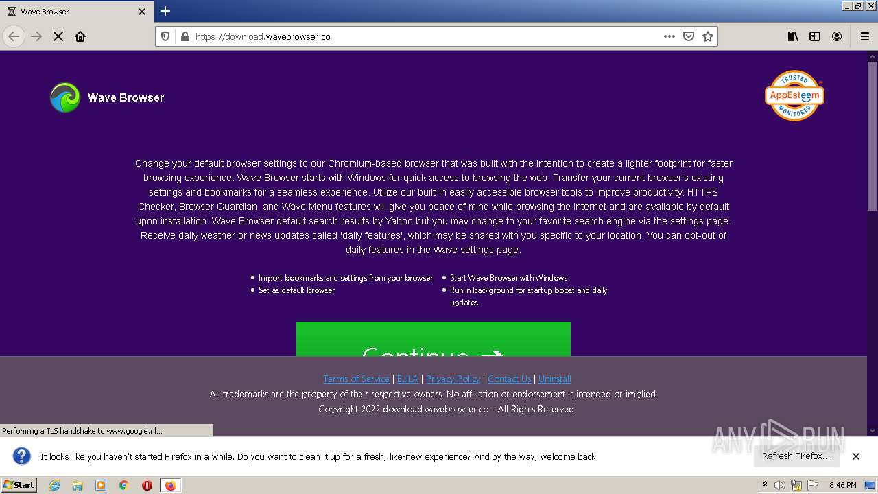 Malware analysis https://download.wavebrowser.co Malicious activity ...
