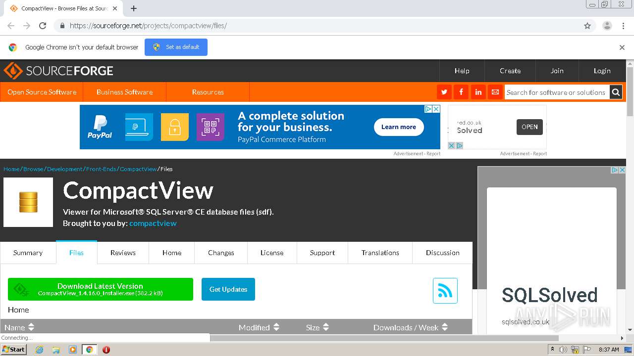 Malware analysis http://udomain.dl.sourceforge.net/project/compactview/compactview_1.4.16 ...