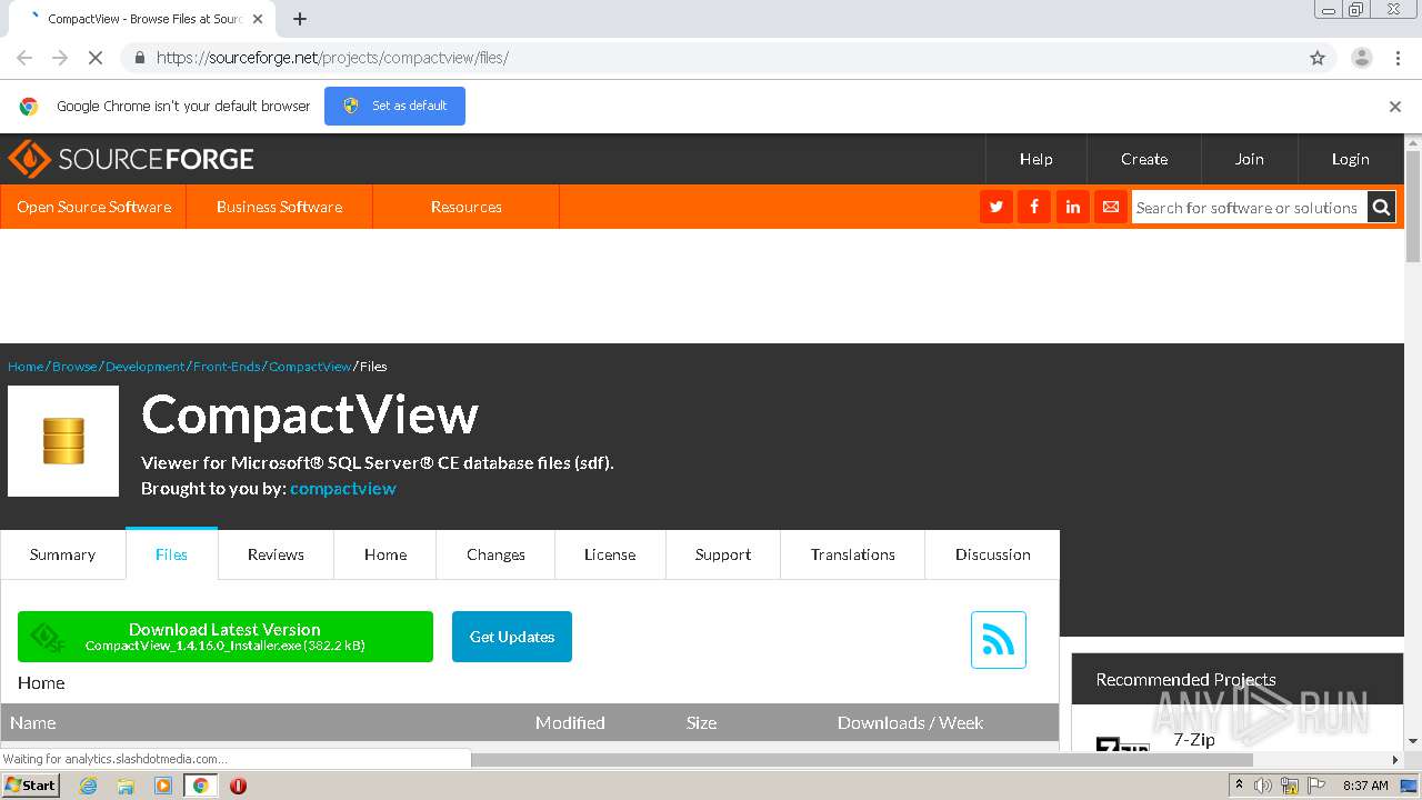 Malware analysis http://udomain.dl.sourceforge.net/project/compactview/compactview_1.4.16 ...