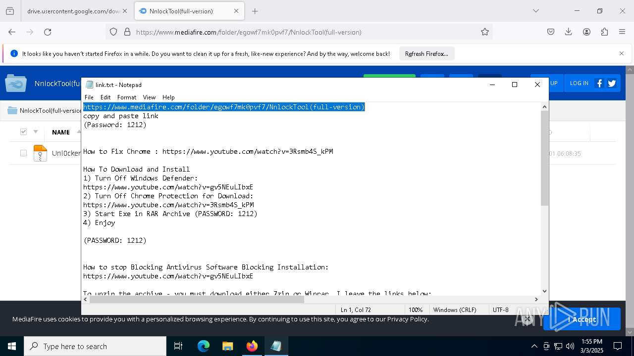 Malware analysis https://drive.usercontent.google.com/download?id ...
