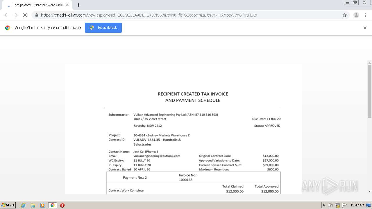 Analysis https://1drv.ms/w/s!Ajfn760a4tnghDfG81u5-vmDRwyK?e=xpkNjf No threats detected ...