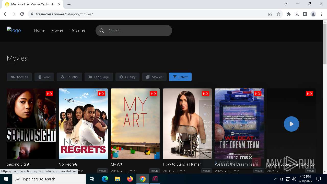 Malware analysis https://freemovies.homes/ Malicious activity | ANY.RUN - Malware Sandbox Online