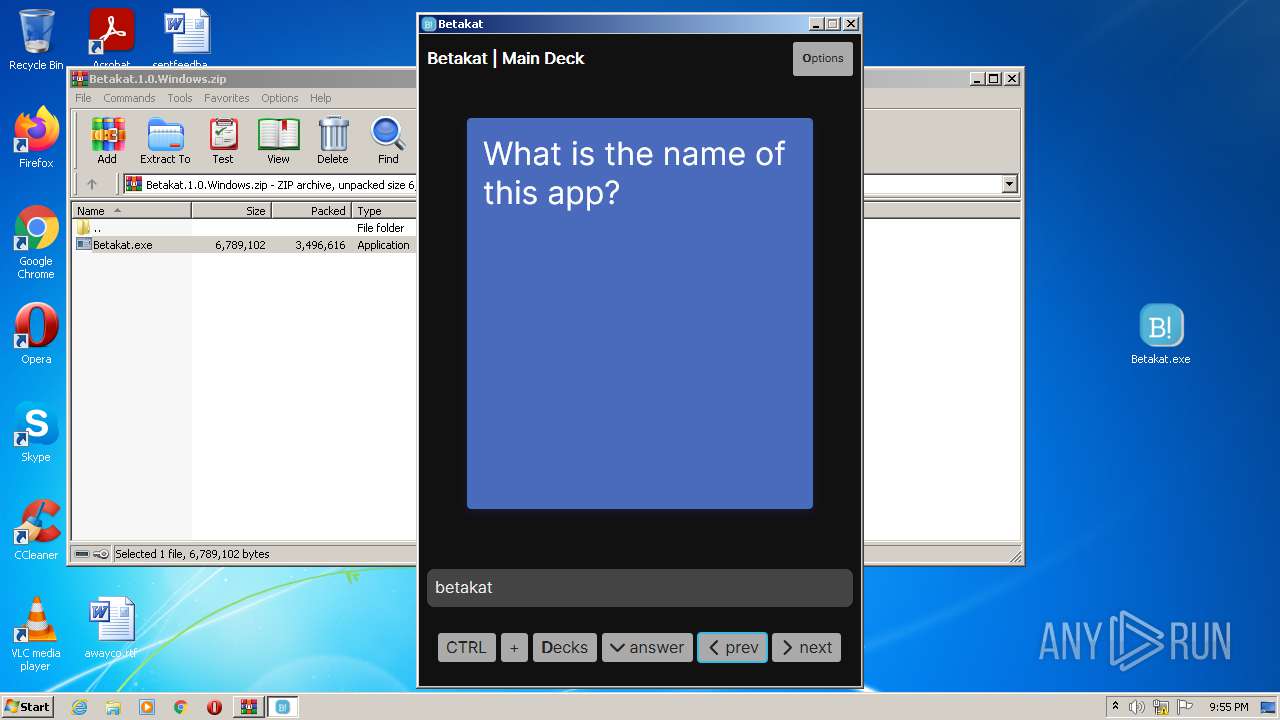 Malware analysis Betakat.1.0.Windows.zip Malicious activity | ANY.RUN ...