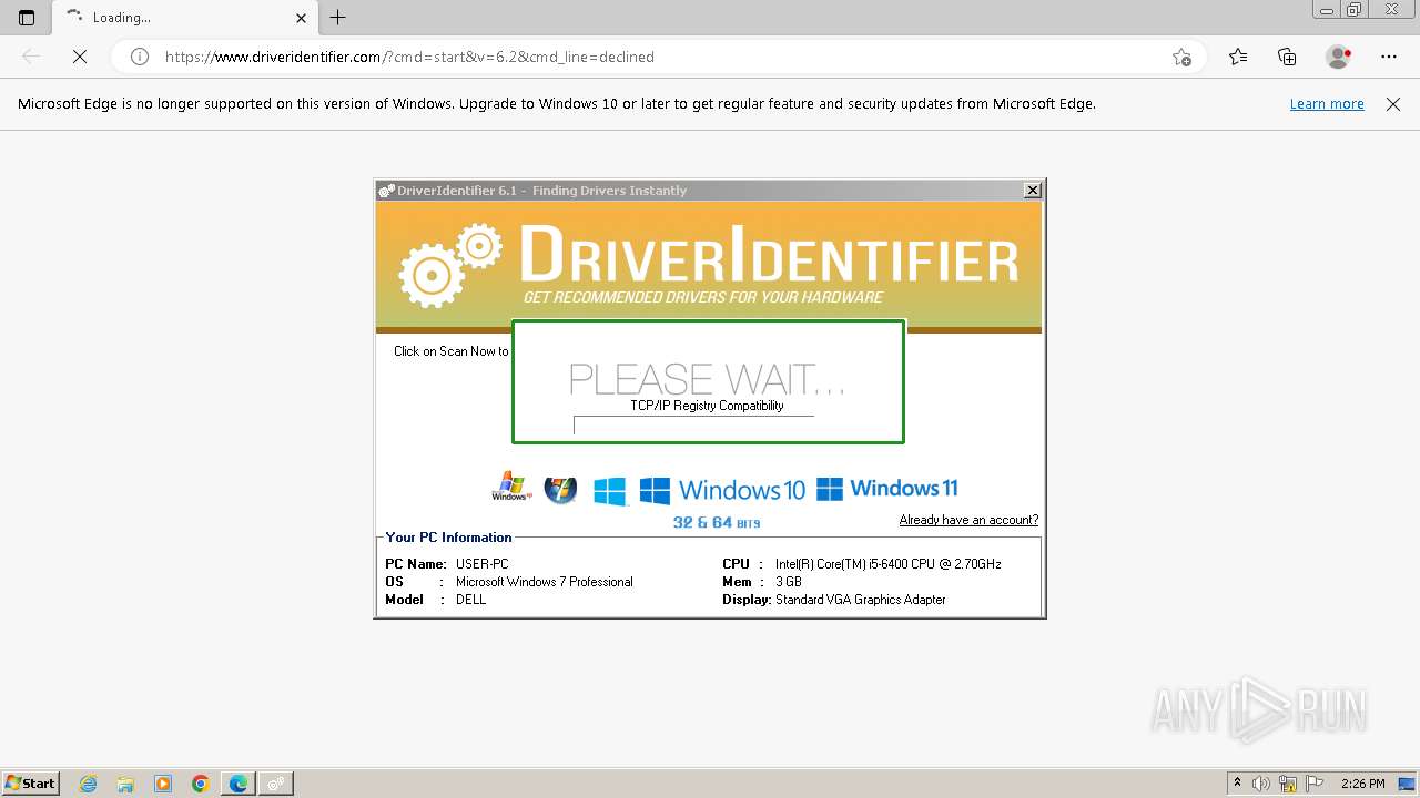 Malware Analysis Driveridentifier Setup.exe Malicious Activity