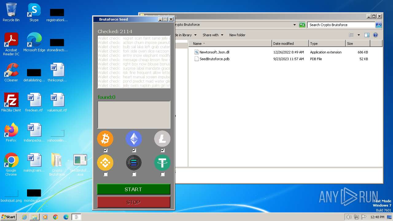 Malware Analysis Crypto Brutoforce.zip Malicious Activity
