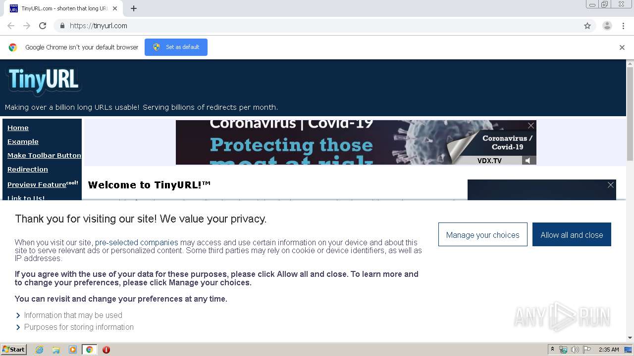 Malware analysis https://tinyurl.com/ Malicious activity | ANY.RUN - Malware Sandbox Online