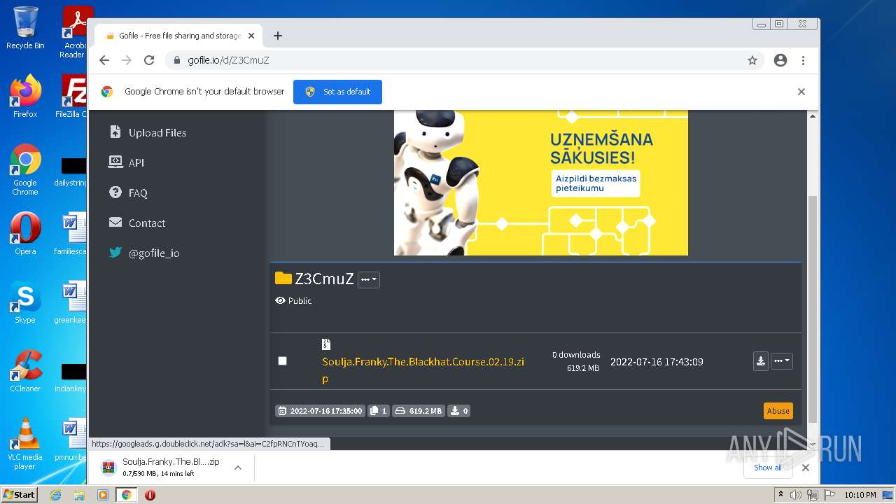 Malware analysis https://gofile.io/d/Z3CmuZ Malicious activity | ANY.RUN - Malware Sandbox Online