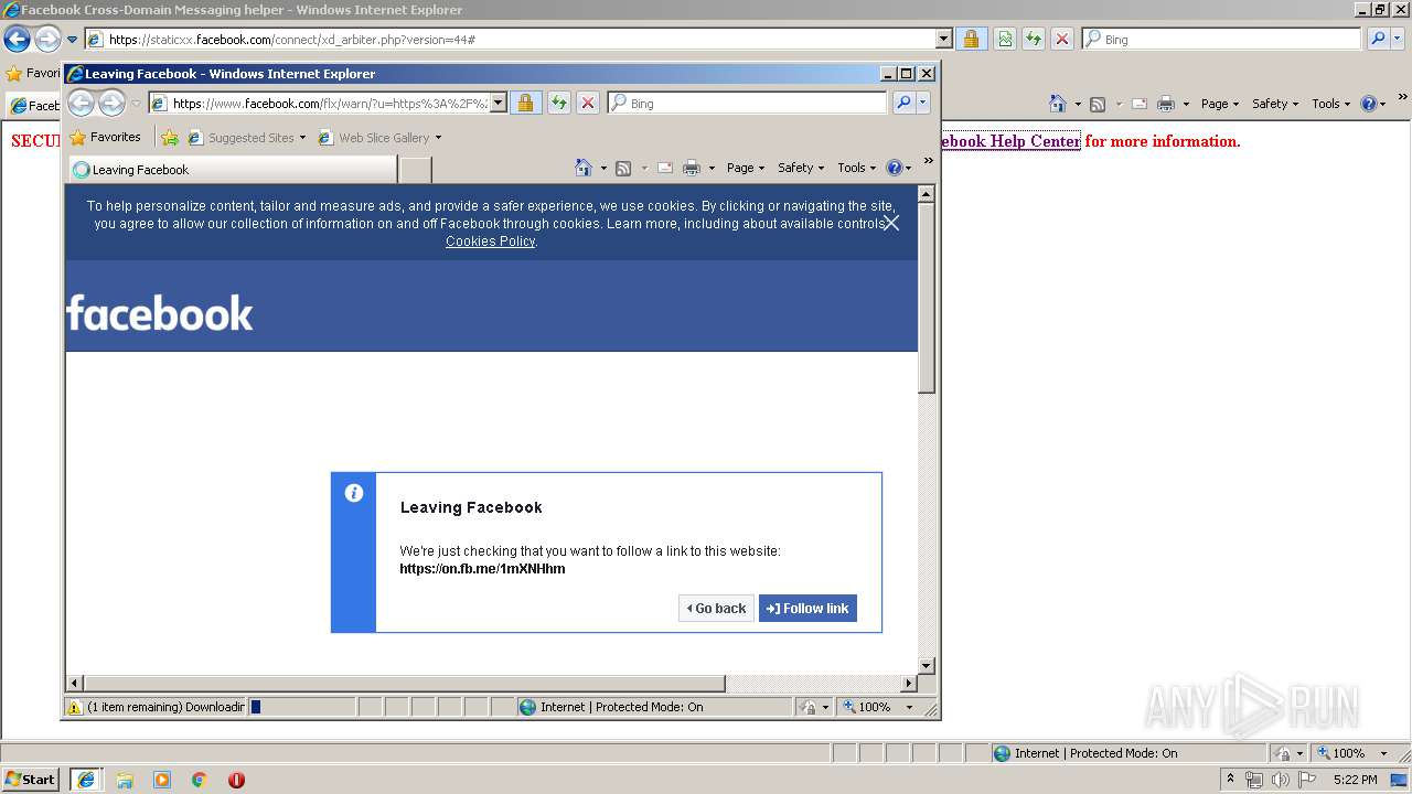 Malware analysis http://www.facebook.com/connect/ping?client_id ...
