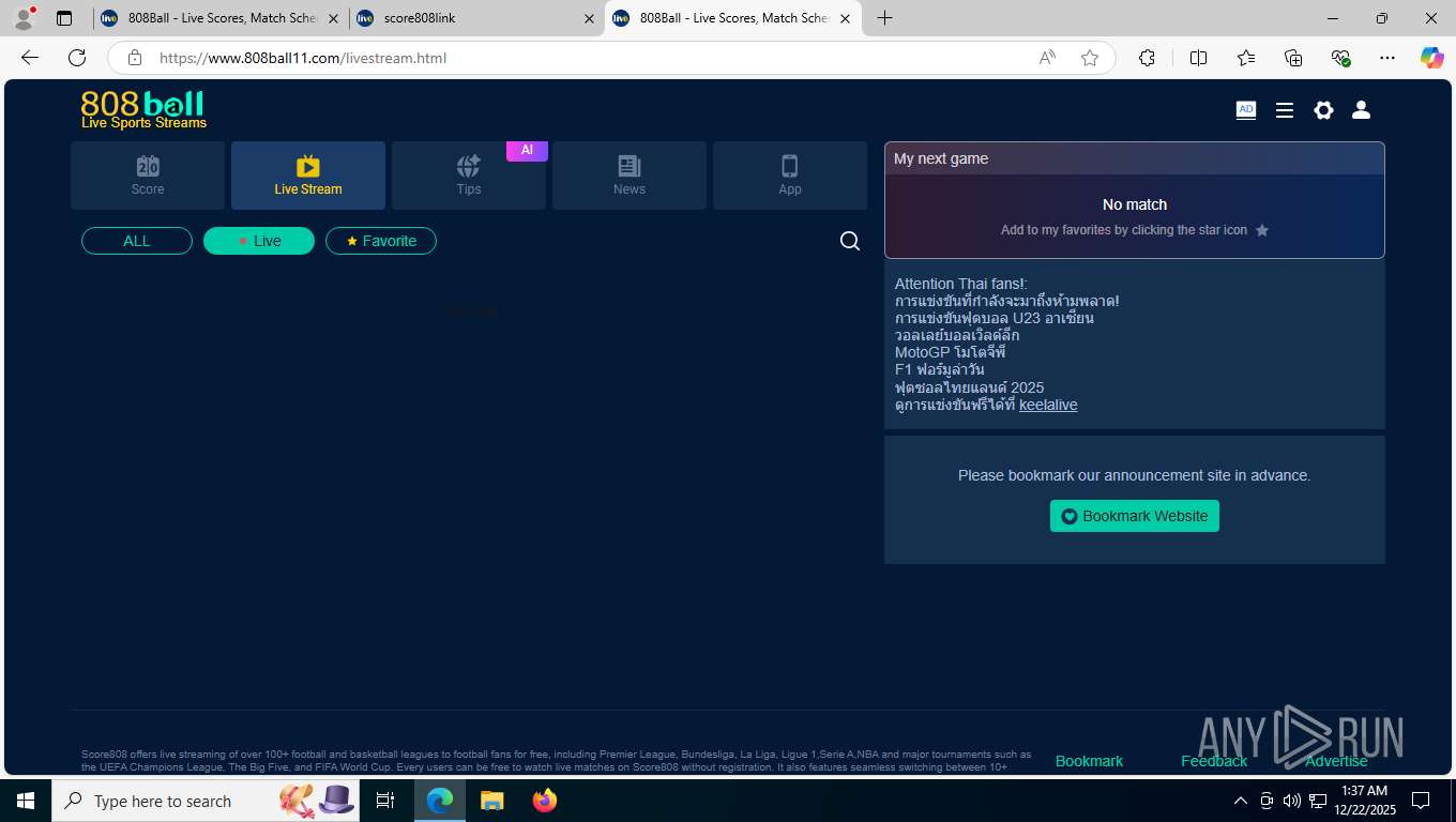 Malware analysis 808ball10.com Malicious activity | ANY.RUN - Malware ...