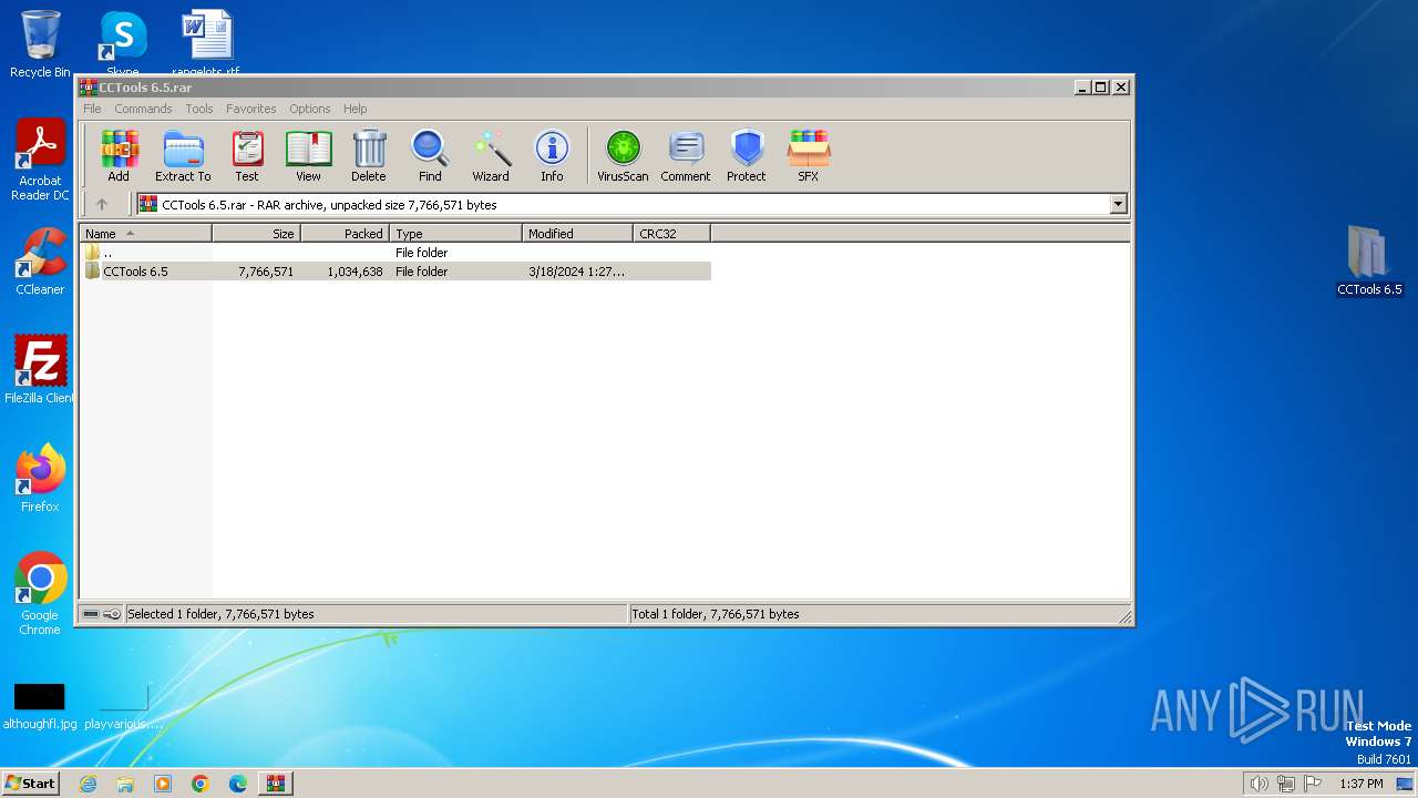 Malware analysis CCTools 6.5.rar Malicious activity | ANY.RUN - Malware Sandbox Online