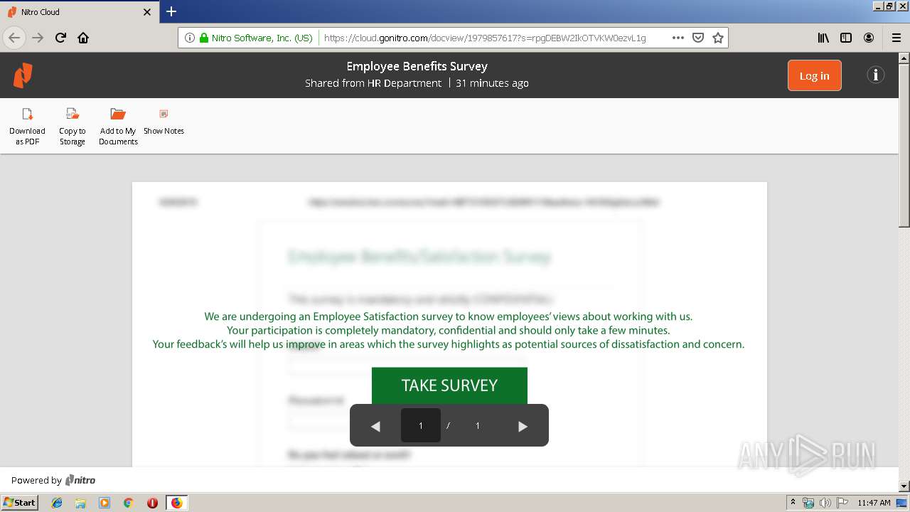 Malware analysis https://r6ws0xrm.r.eu-west-1.awstrack.me/L0/https:%2F%2Fcloud.gonitro.com ...