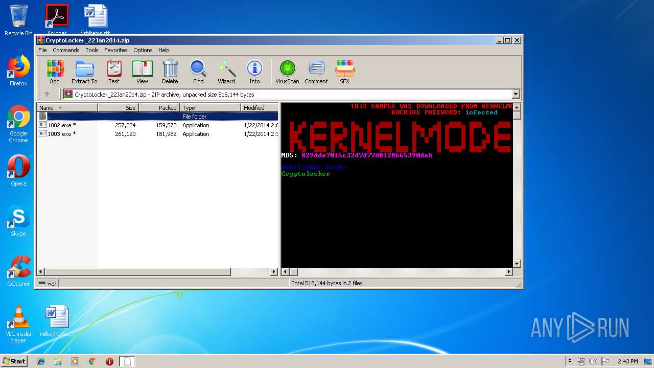 Malware analysis CryptoLocker_22Jan2014.zip No threats detected | ANY ...