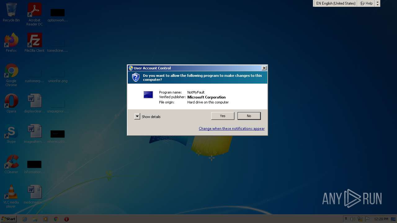 Malware analysis notmyfault.exe Malicious activity | ANY.RUN - Malware ...