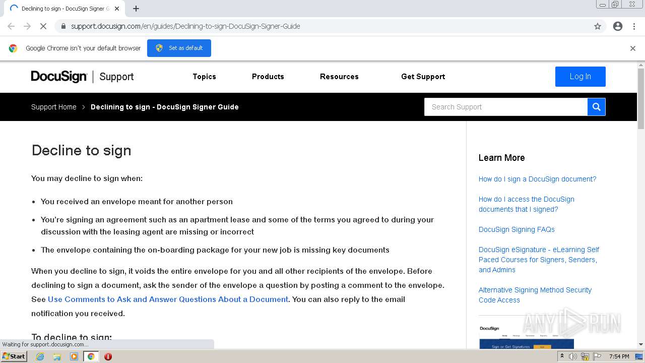 Malware analysis https://support.docusign.com/en/guides/Declining-to ...