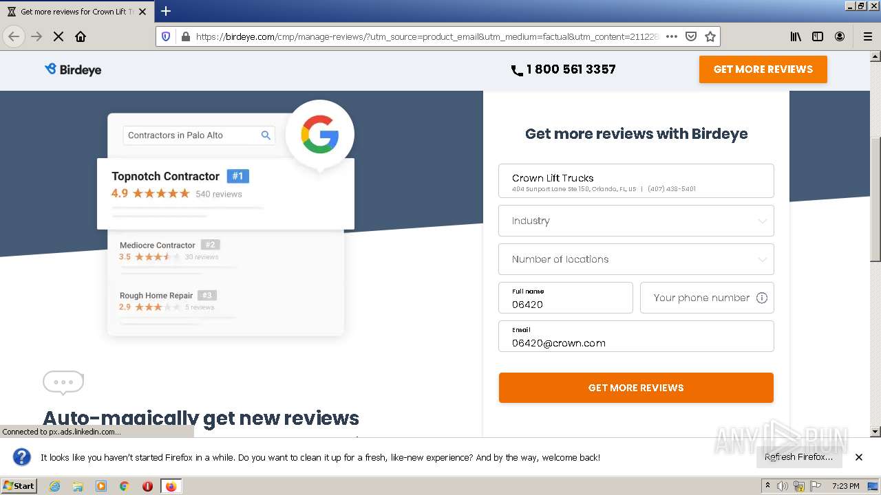 Malware analysis https://linkprotect.cudasvc.com/url?a=http%3a%2f%2femail.birdeye.org%2fc ...