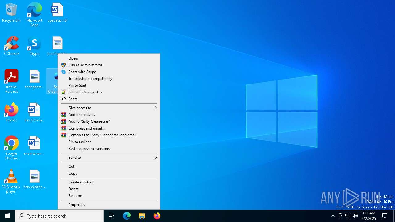 Malware analysis Salty Cleaner.exe Malicious activity | ANY.RUN ...