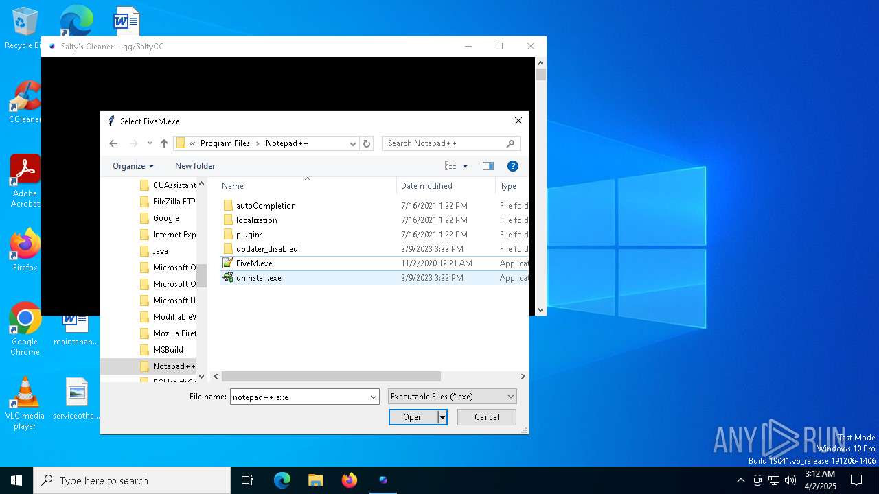 Malware analysis Salty Cleaner.exe Malicious activity | ANY.RUN ...