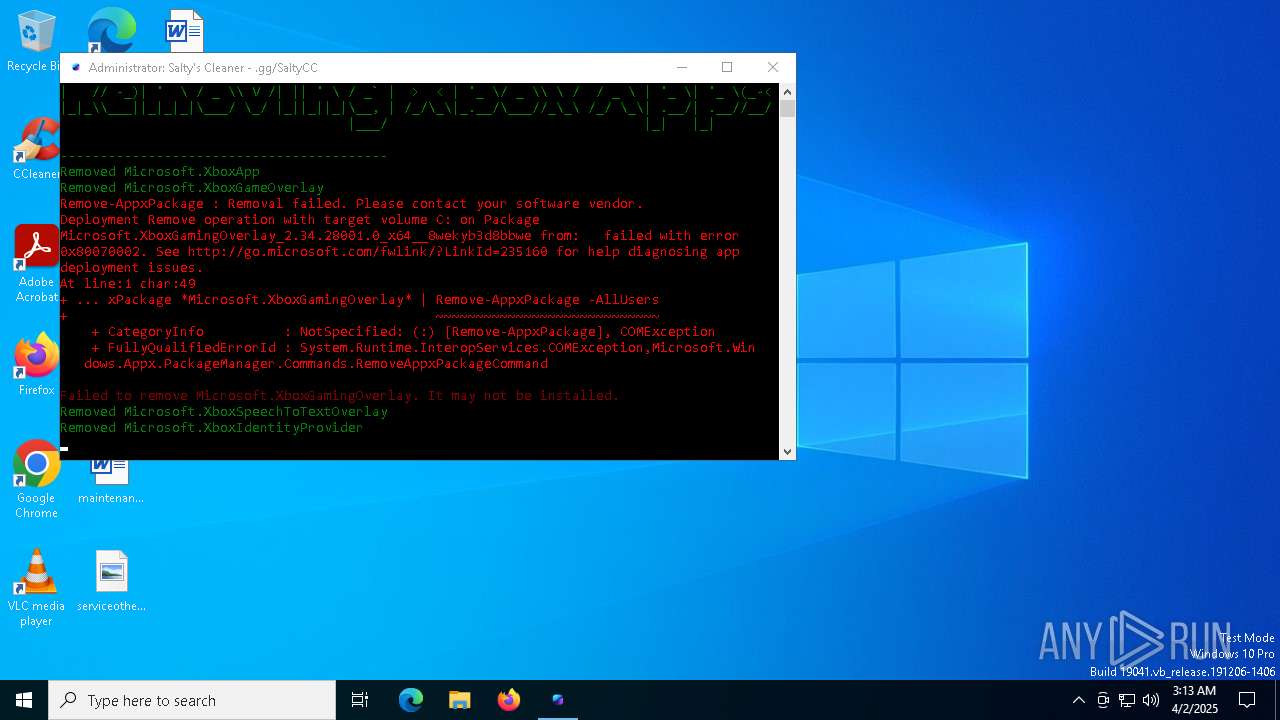 Malware analysis Salty Cleaner.exe Malicious activity | ANY.RUN ...