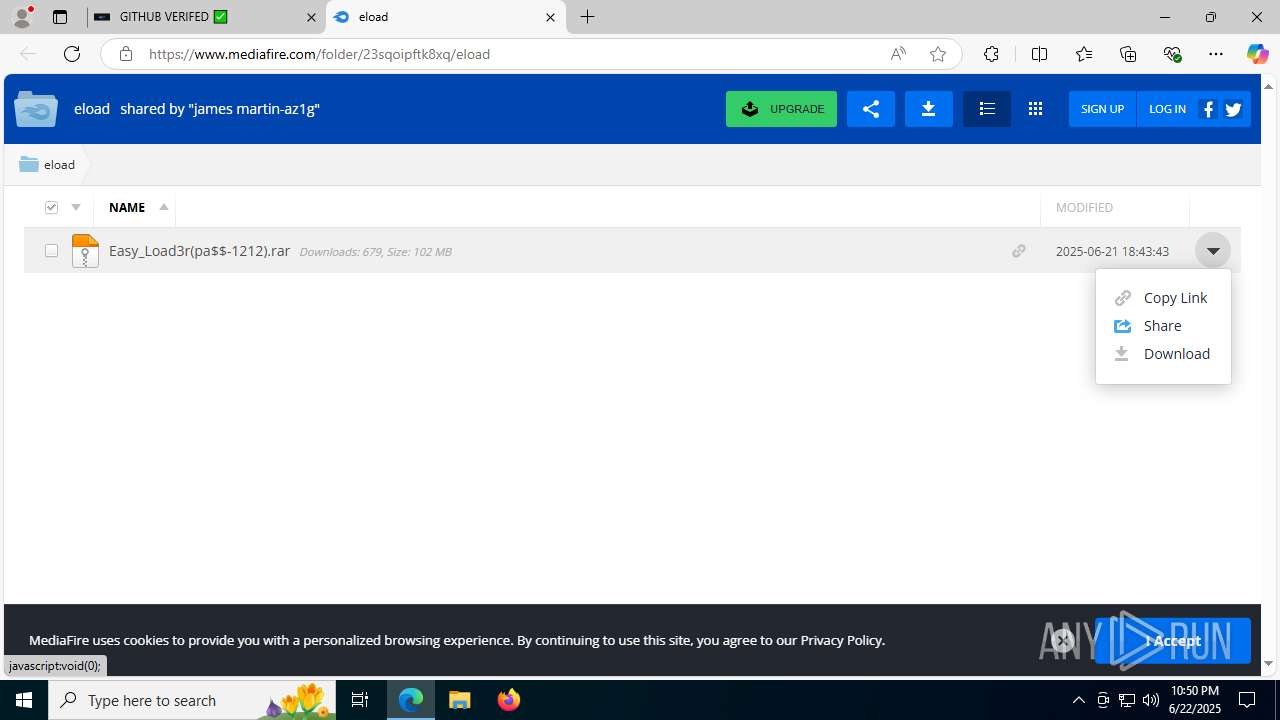 Malware analysis https://sites.google.com/view/github-launcher ...
