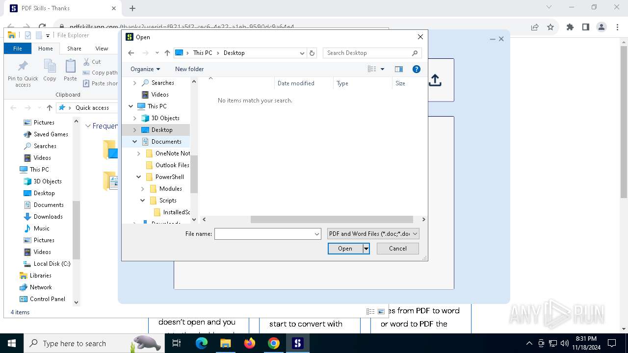Malware analysis pdfskills (1).exe Malicious activity | ANY.RUN ...