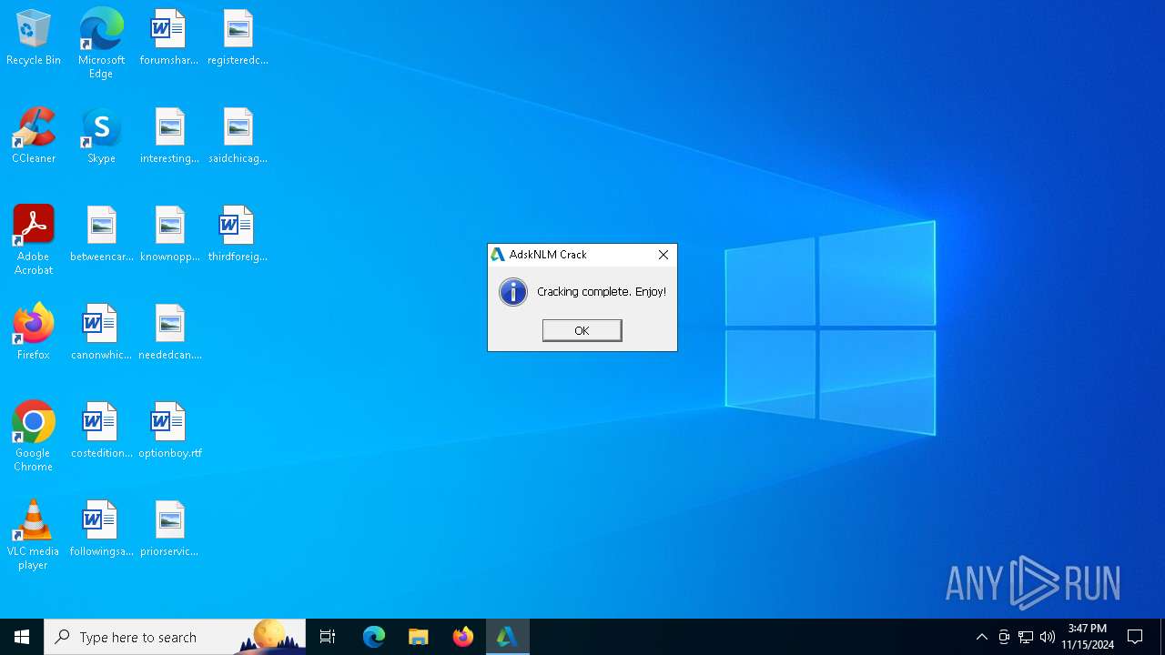 Malware Analysis Adsknlm.exe Malicious Activity