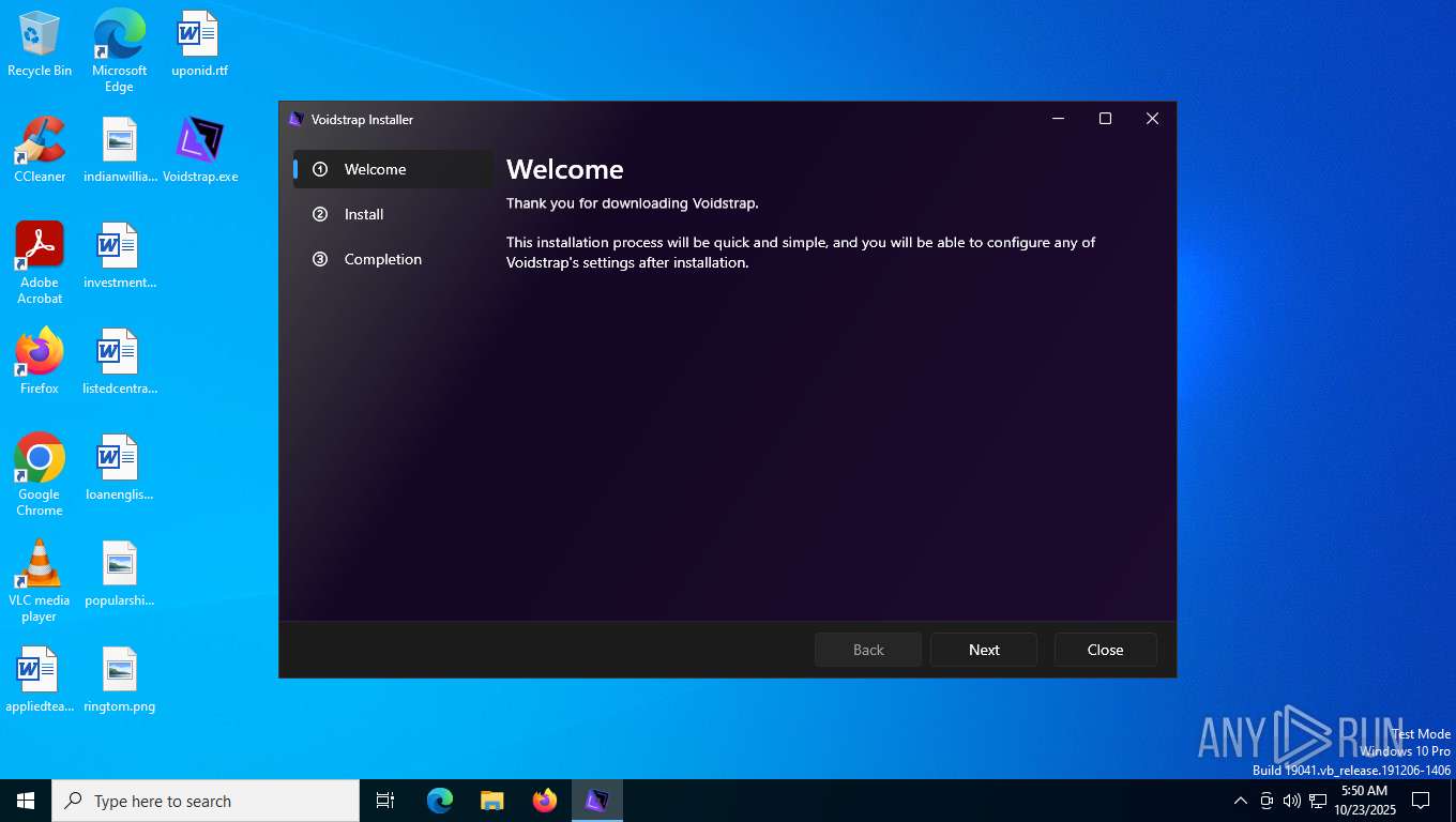 Malware analysis Voidstrap.exe Malicious activity | ANY.RUN - Malware Sandbox Online