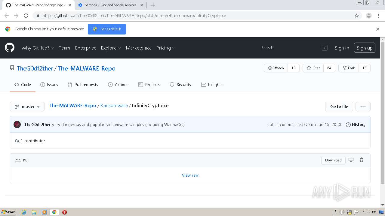 Malware analysis https://github.com/TheG0df2ther/The-MALWARE-Repo/blob ...
